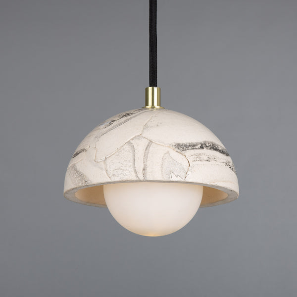 Ferox Small Marbled Ceramic Dome Pendant Light 14cm | Mullan Ceramics